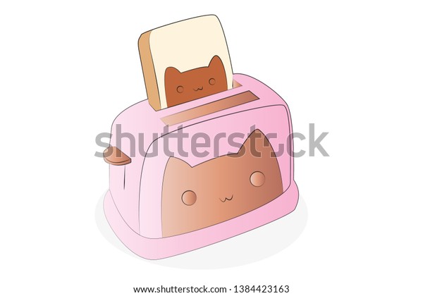 Toasts Flying Out Toaster Isolated On Stock Vector (Royalty Free ...
