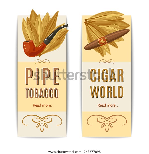 Tobacco Vertical Banners Set Pipe Cigar Stock Vector (Royalty Free ...