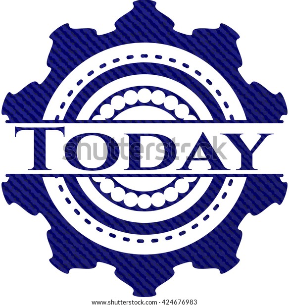 Today Badge Denim Background Stock Vector (Royalty Free) 424676983 ...