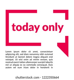 Today Only Signlabel Features Speech Bubble Stock Vector (Royalty Free ...