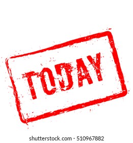 Today Red Rubber Stamp Isolated On Stock Vector (Royalty Free ...
