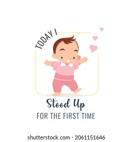 Today Stood First Time Baby Boy Stock Vector (Royalty Free) 2061151646 ...