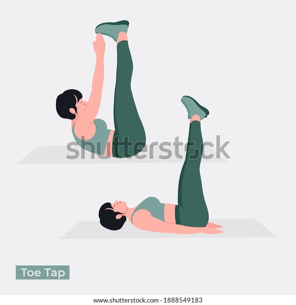 Toe Tap Exercise Women Workout Fitness Stock Vector (Royalty Free ...