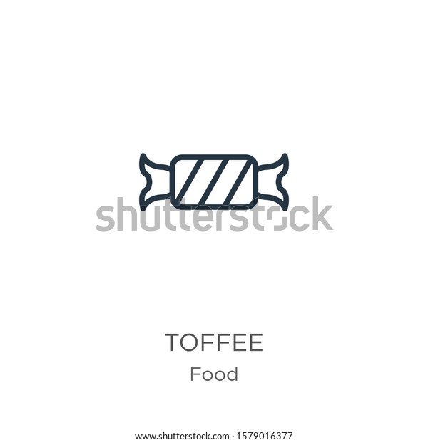 Toffee Icon Thin Linear Toffee Outline Stock Vector (Royalty Free ...