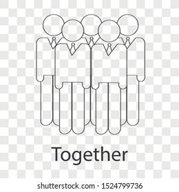 Together Icon Concept On Transparency Background Stock Vector (Royalty ...