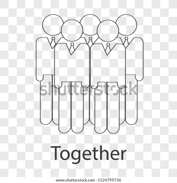 Together Icon Concept On Transparency Background Stock Vector (Royalty ...