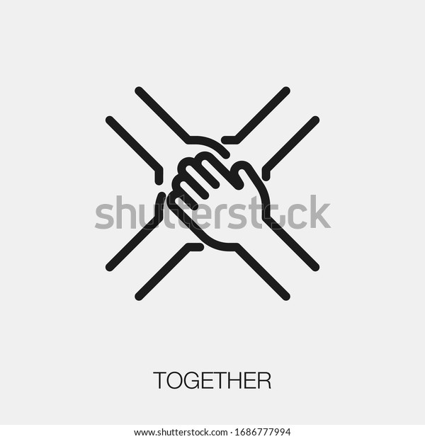 Together Icon Vector Linear Style Sign Stock Vector (Royalty Free ...