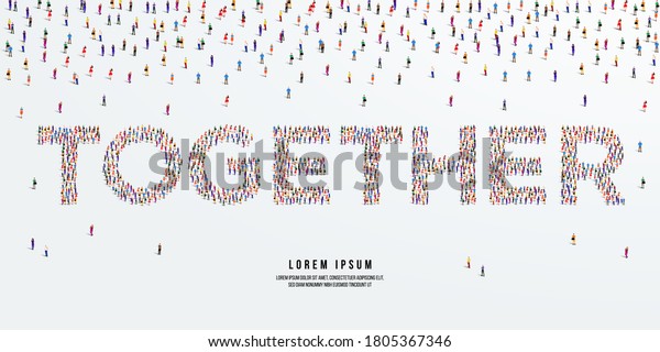 Together Large Group People Form Create Stock Vector (Royalty Free ...