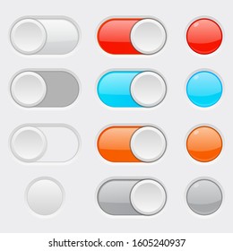 Toggle Switch Colored Web Buttons Vector Stock Vector (Royalty Free ...