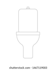 Toilet Front View Isolated Wc Icon Stock Vector (Royalty Free ...