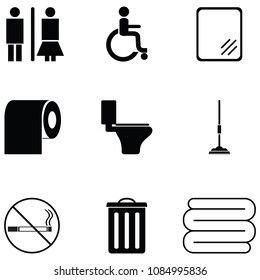 Toilet Icon Set Stock Vector (Royalty Free) 1084995818