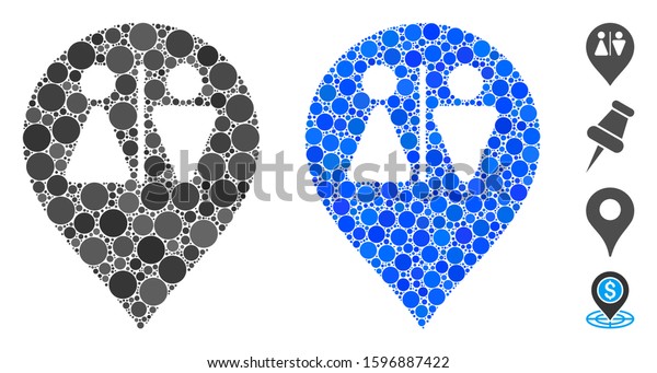 Toilet Map Marker Composition Round Dots Stock Vector (Royalty Free ...