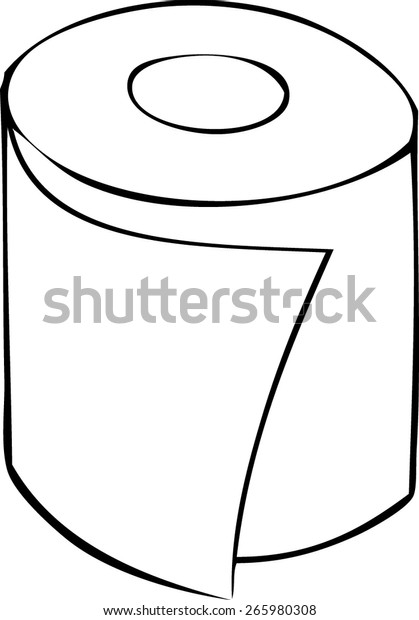 Toilet Paper Roll Sketch Vector Drawn Stock Vector (Royalty Free) 265980308