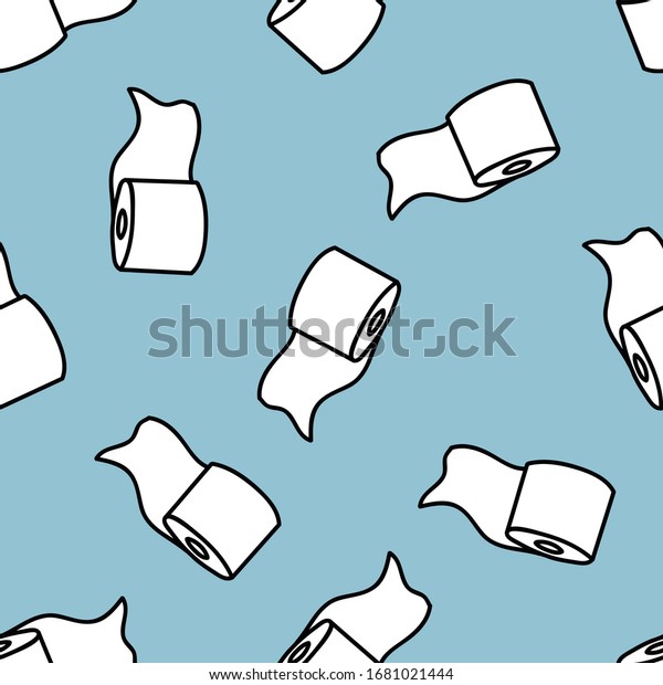 Toilet Paper Seamless Doodle Pattern Vector Stock Vector (Royalty Free ...