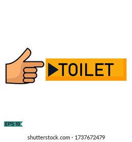 Toilet Pointer Flat Style Hands Pointing Stock Vector (Royalty Free ...