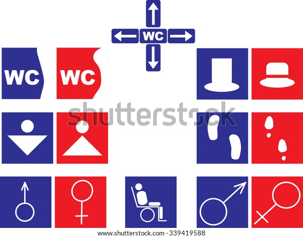 Toilet Signs Vector Set Stock Vector (Royalty Free) 339419588 ...