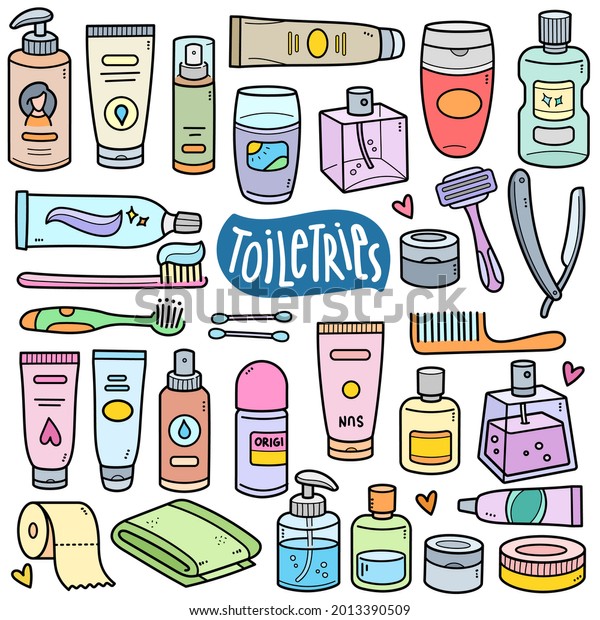 Toiletry Colorful Graphics Elements Illustrations Objects Stock Vector ...