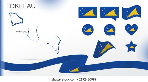 Tokelau Flags Set Various Designs Map Stock Vector (Royalty Free) 2192420999 | Shutterstock