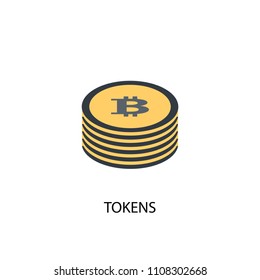 Tokens Line Icon Simple Element Illustration Stock Vector (Royalty Free ...