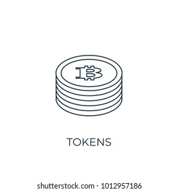 Tokens Line Icon Simple Element Illustration Stock Vector (Royalty Free ...
