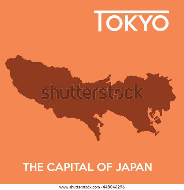 Tokyo Map Silhouette 3 Stock Vector (Royalty Free) 448046296 | Shutterstock