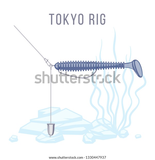 Tokyo rig fishing tackle setup scheme for catching bass, pike, perch ...