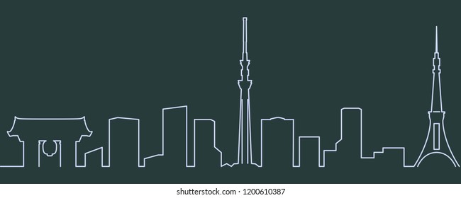 Warsaw Single Line Simple Minimalist Skyline Stock Vector (Royalty Free ...