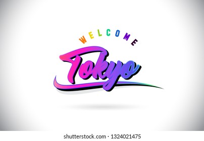 Tokyo Welcome Word Text Creative Purple Stock Vector (Royalty Free ...