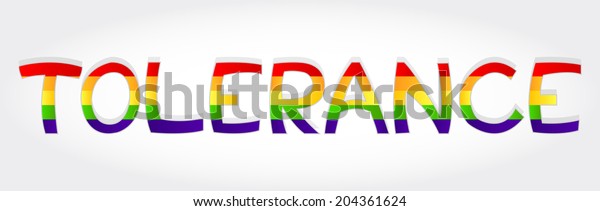 Tolerance Stylized Word Rainbow Tolerance Word: vector de stock (libre ...