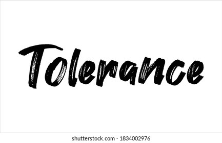 Tolerance Typography Hand Drawn Brush Lettering Stock Vector (Royalty ...