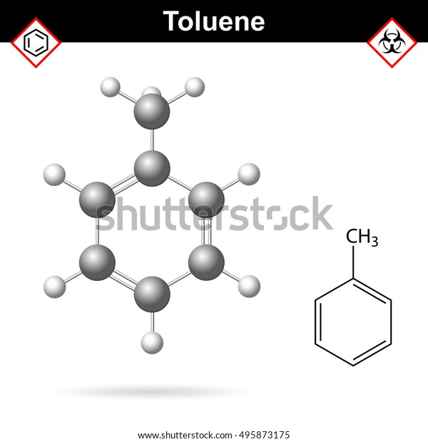 Toluene Organic Solvent Chemical Structure 2d Stock Vector (Royalty ...