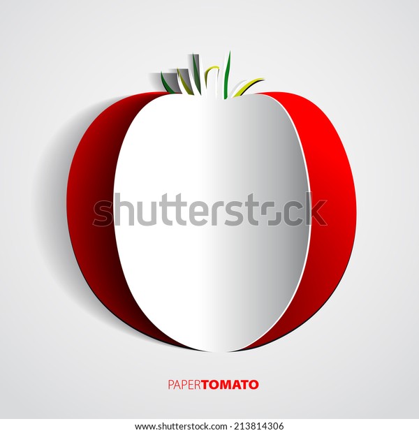 Tomato Cut Out Papercut Vector Illustration Stock Vector (Royalty Free ...