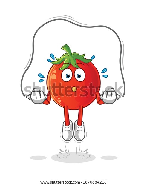 Tomato Jump Rope Exercise Illustration Character Stock Vector (Royalty ...