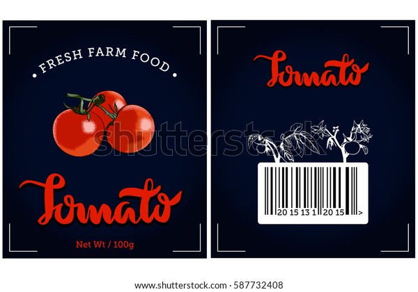Tomato Label Design Product Collection Food Stock Vector (Royalty Free ...