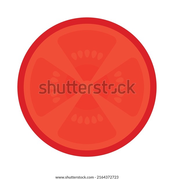 Tomato Slice Icon On White Background Stock Vector (Royalty Free ...