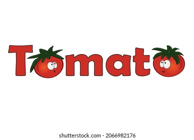 Tomato Text Font Cartoon Isolated On Stock Vector (Royalty Free ...