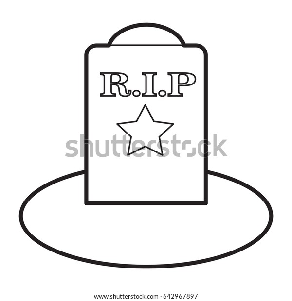 Tomb Stone Icon Outline Stock Vector (Royalty Free) 642967897 ...