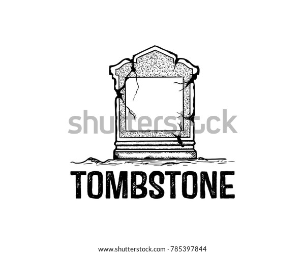 Tombstone Rip Dead Illustration Hand Drawing Stock Vector (Royalty Free ...