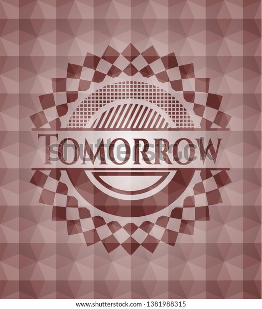 Tomorrow Red Seamless Geometric Pattern Emblem Stock Vector (Royalty ...