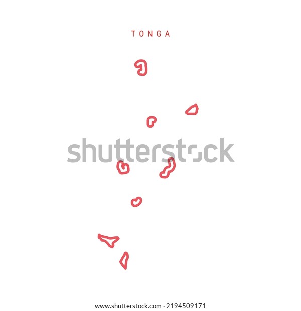 Tonga Editable Outline Map Tongan Red Stock Vector (Royalty Free ...