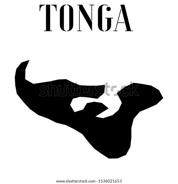 Tonga Outline World Map Silhouette Vector: vector de stock (libre de ...