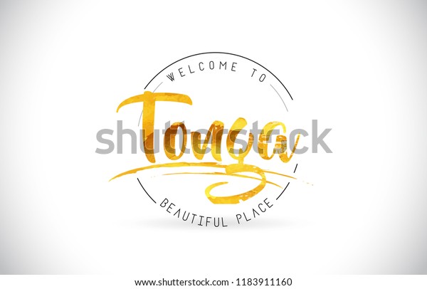 Tonga Welcome Word Text Handwritten Font Stock Vector (Royalty Free ...