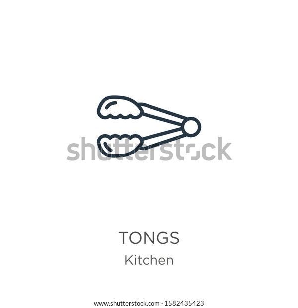 Tongs Icon Thin Linear Tongs Outline Stock Vector (Royalty Free) 1582435423 | Shutterstock