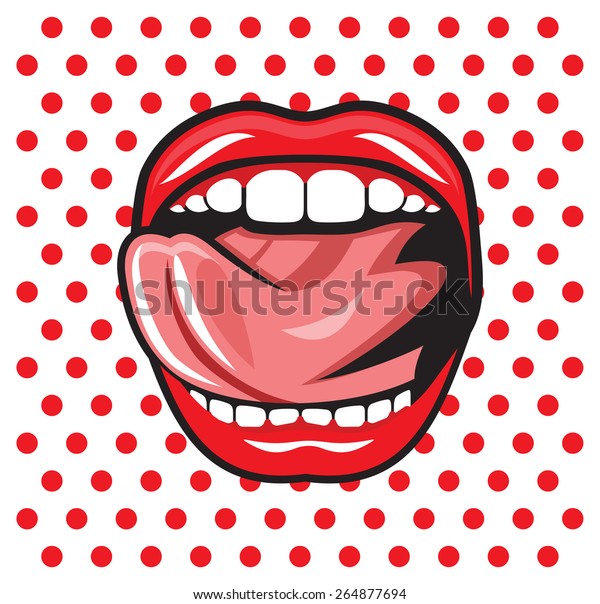 Tongue Lips Pop Art Vector Illustration Stock Vector (Royalty Free ...