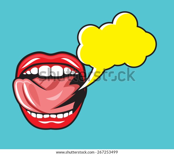Tongue Lips Pop Art Vector Illustration Stock Vector (Royalty Free ...