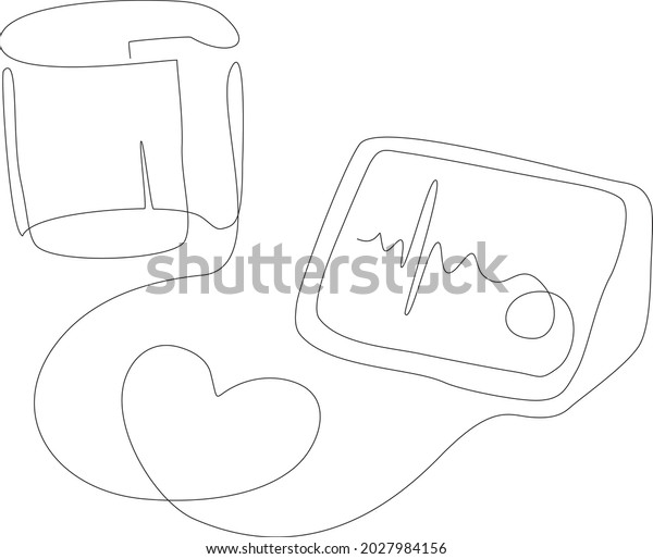 Tonometer Medical Equipment Continuous Line Drawing Stock Vector ...