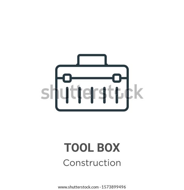 Tool Box Outline Vector Icon Thin Stock Vector Royalty Free