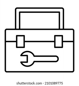 Tool Box Vector Outline Icon Isolated Stock Vector (Royalty Free ...