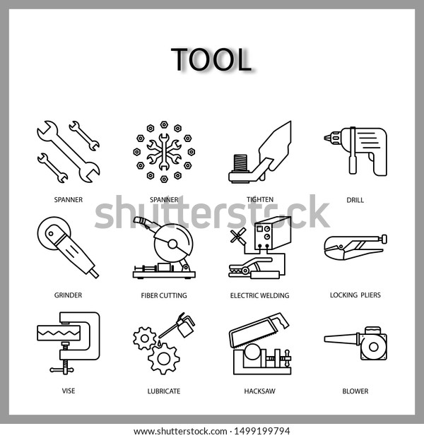 Tool Icon Isolated On White Background 스톡 벡터(로열티 프리) 1499199794 ...