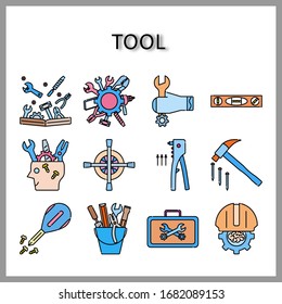 Tool Icon Set Isolated On White Stock Vector (Royalty Free) 1682089153